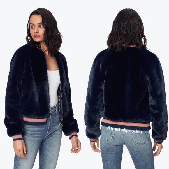 MOTHER | Jackets & Coats | Mother Denim The Letterman Faux Fur Jacket ...